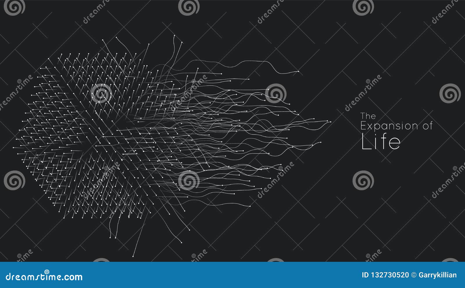Expansion of Life. Vector Cube Explosion Background. Small Particles ...