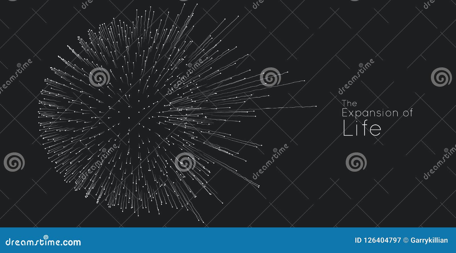 Expansion Of Life. Vector Sphere Explosion Background. Small Particles ...