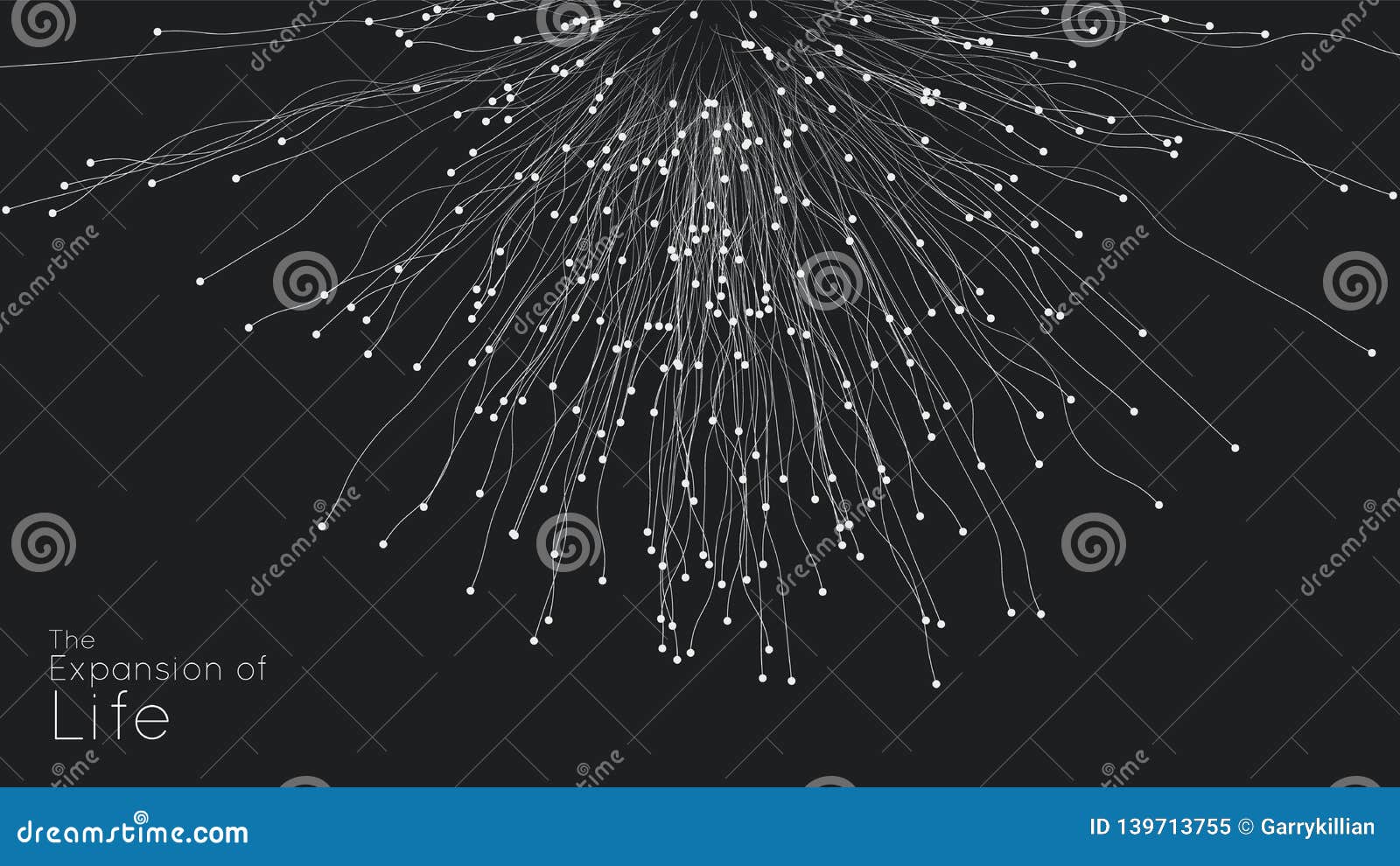 Expansion Of Life. Vector Sphere Explosion Background. Small Particles ...