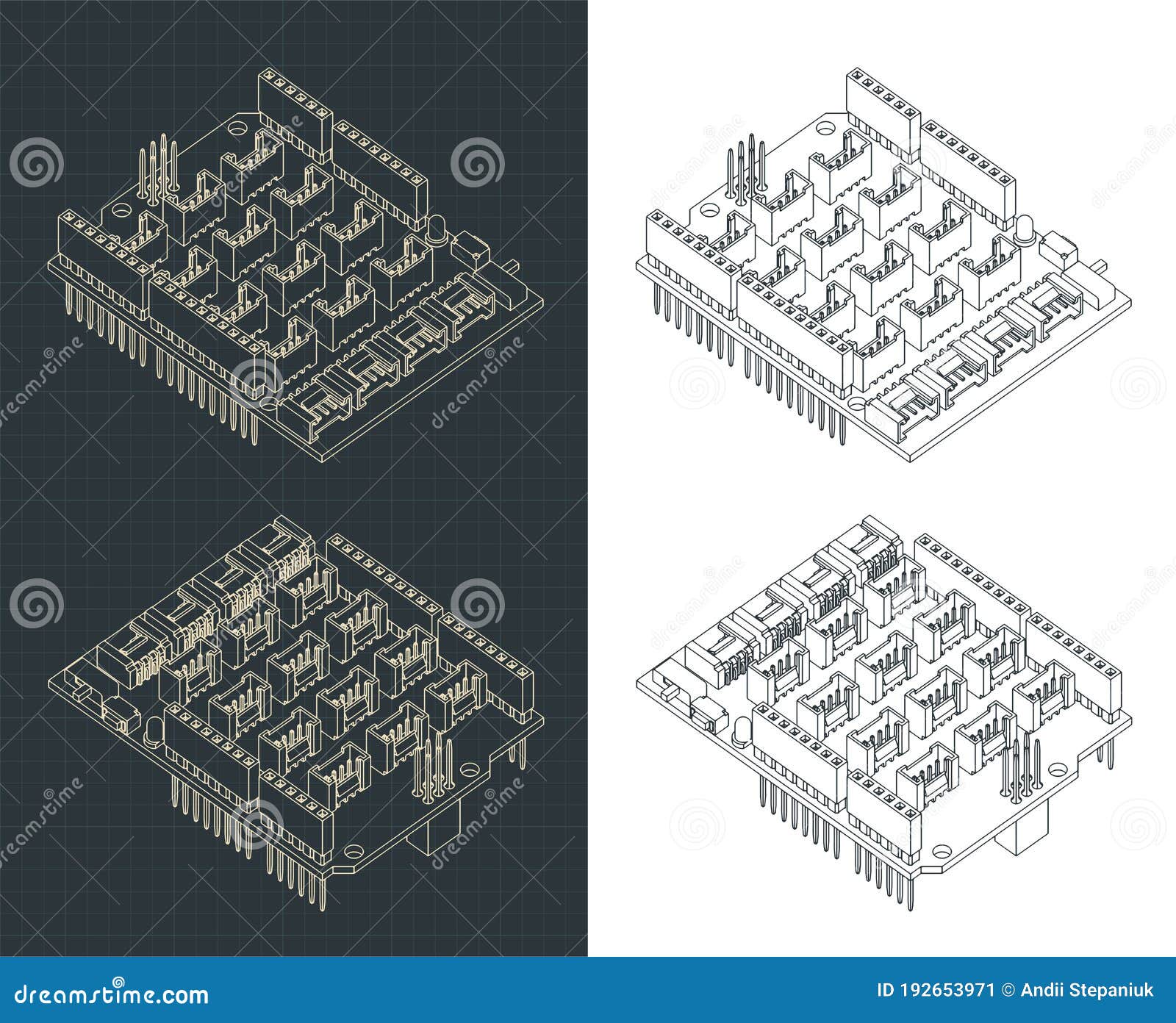 Expansion Module For Arduino UNO Drawings Cartoon Vector ...