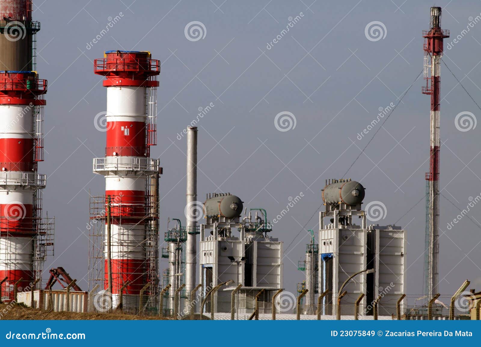 Expansion of Refinery and Power Plant Stock Image - Image of chimney ...
