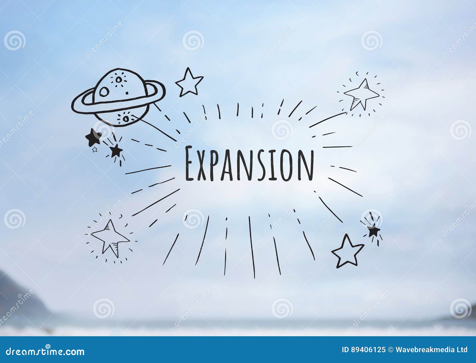 Expansion Text with Drawings Graphics Stock Illustration - Illustration ...