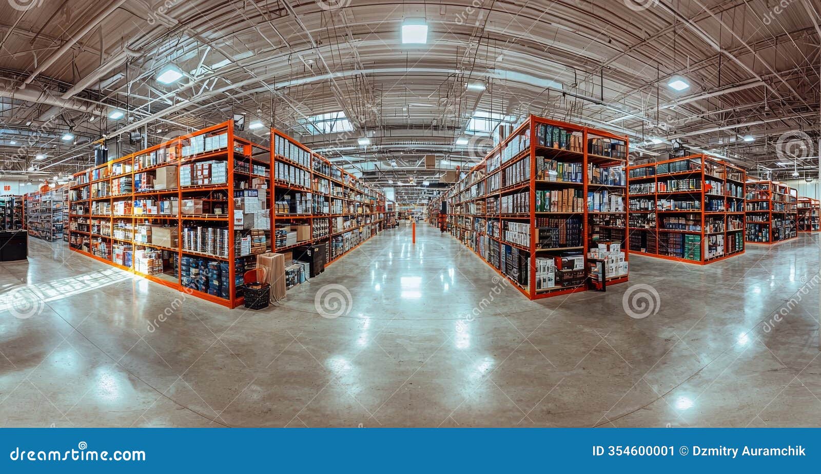 An Expansive Automated Warehouse Featuring a Modern Display of Rack ...