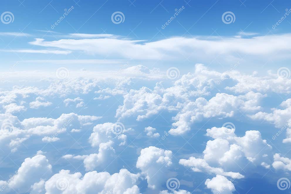 Expansive Cloudscape Over Blue Sky Stock Illustration - Illustration of ...