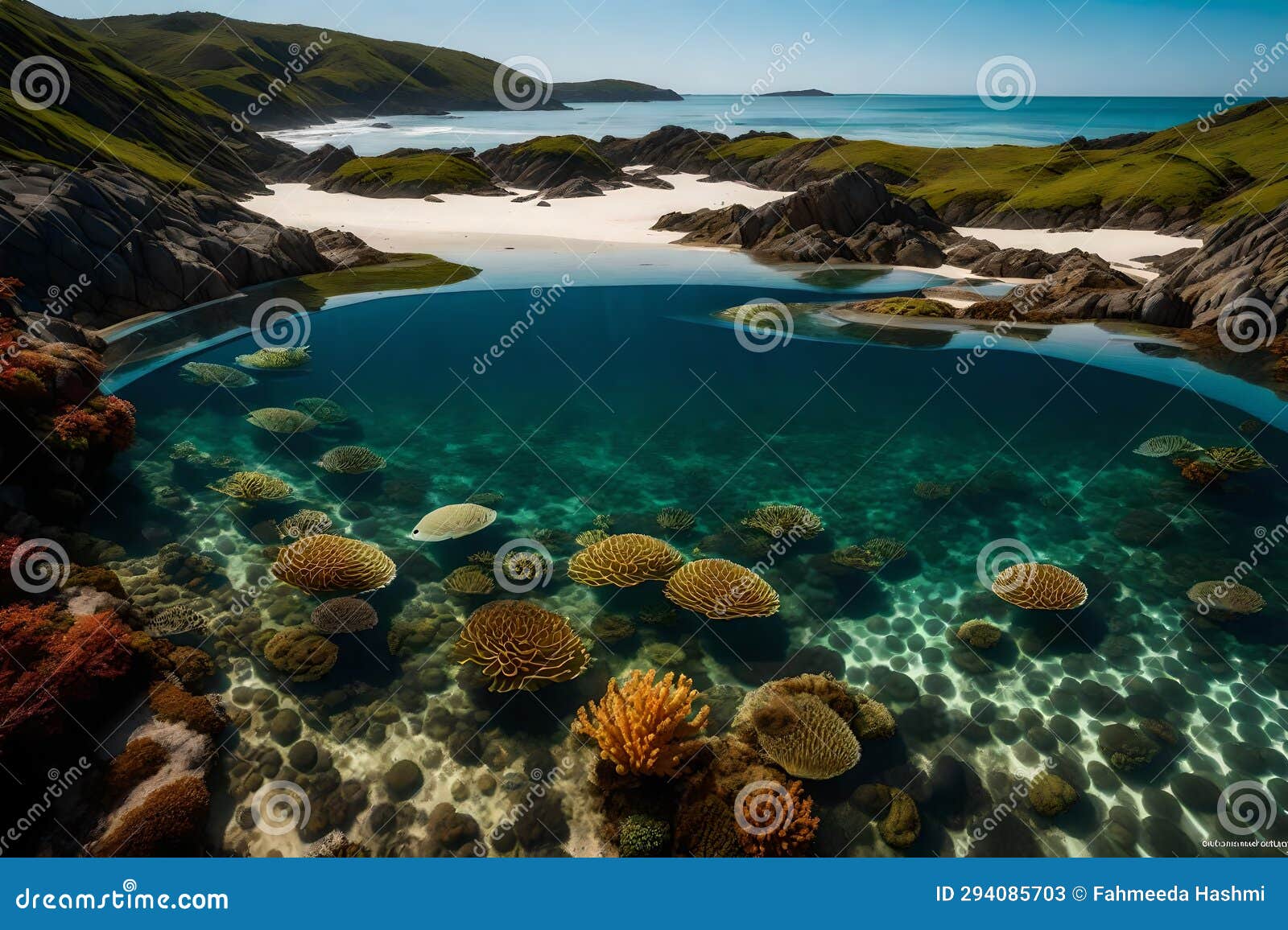 An Expansive Coastal Tidal Pool Teeming with Diverse Marine Life, the ...