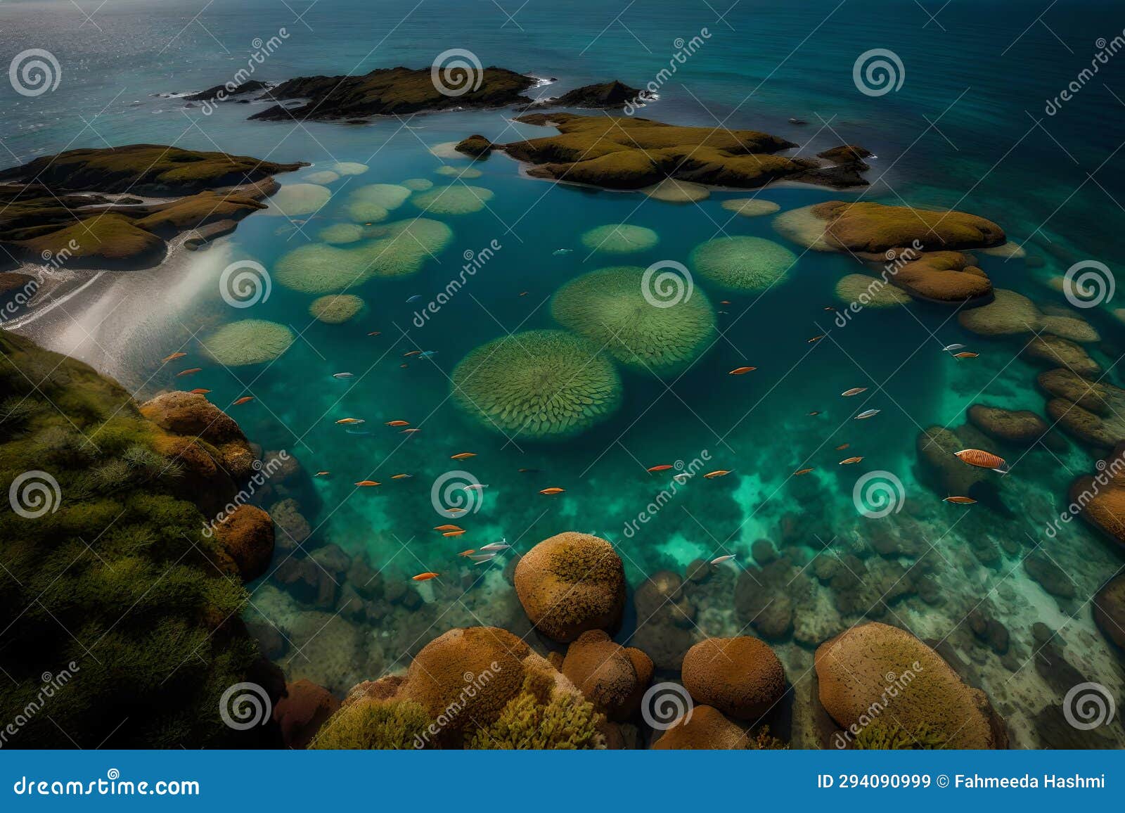 An Expansive Coastal Tidal Pool Teeming with Diverse Marine Life, the ...