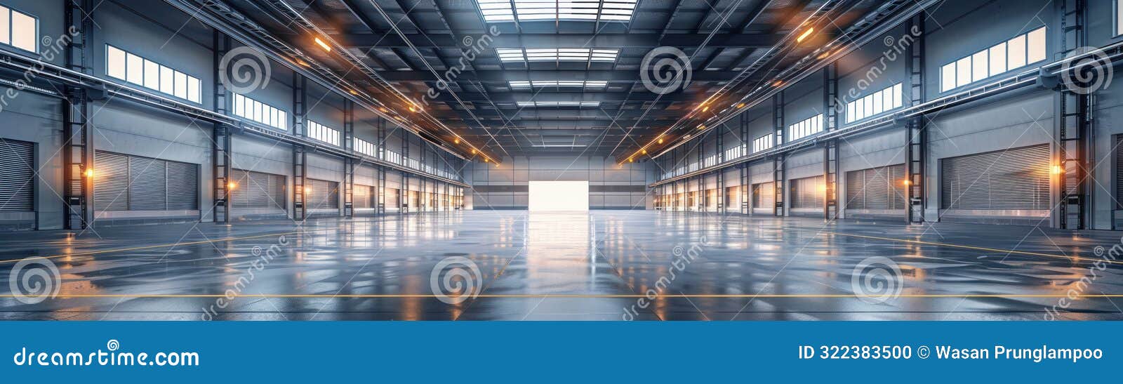 Expansive Distribution Center, Clean Design, Front View, Showing ...