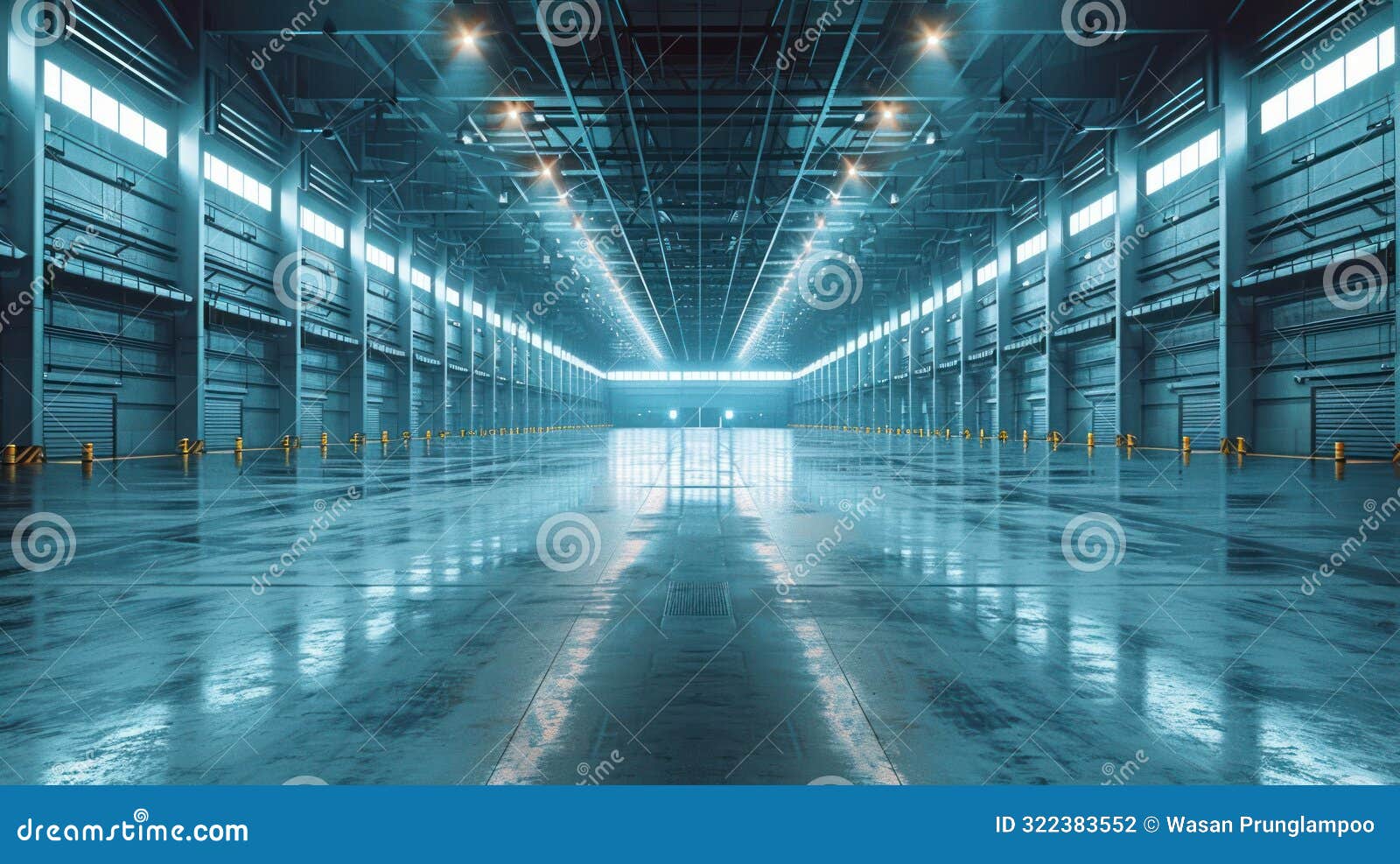 Expansive Distribution Center, Clean Design, Front View, Showing ...