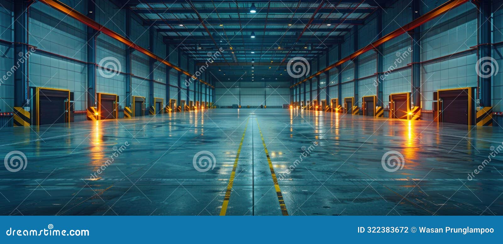 Expansive Distribution Center, Clean Design, Front View, Showing ...