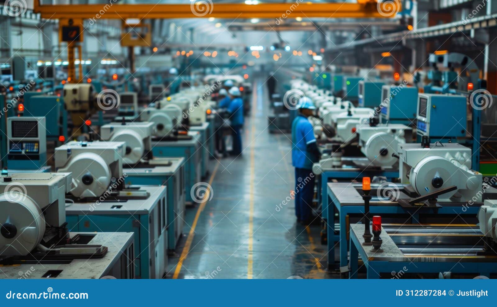 An Expansive Factory Floor Filled with Rows upon Rows of Large Hightech ...