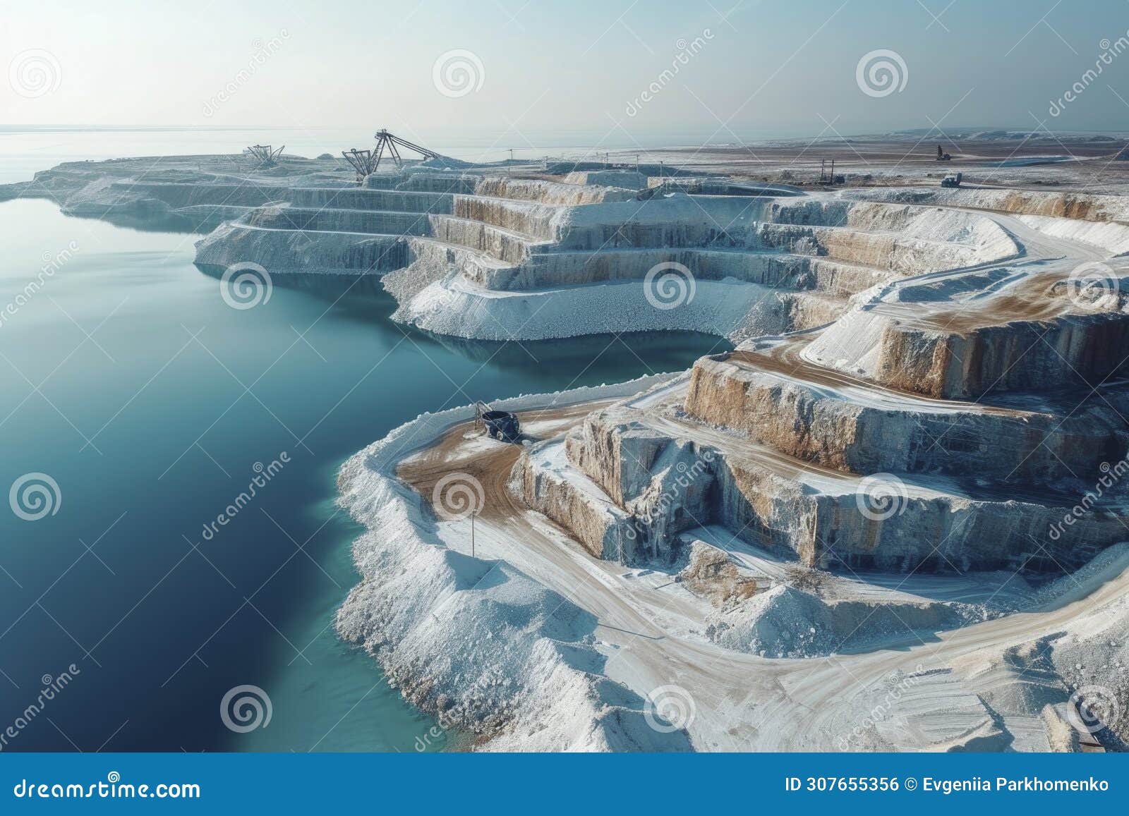 Expansive Lithium Mining Quarry with Crystalline Blue Water Pools Stock ...
