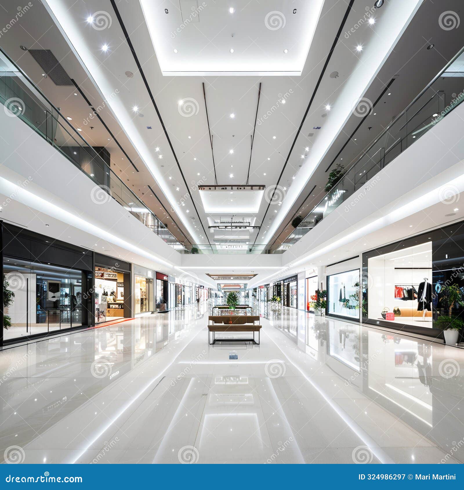 The Expansive and Modern Big Store Interior of Retail Space with ...