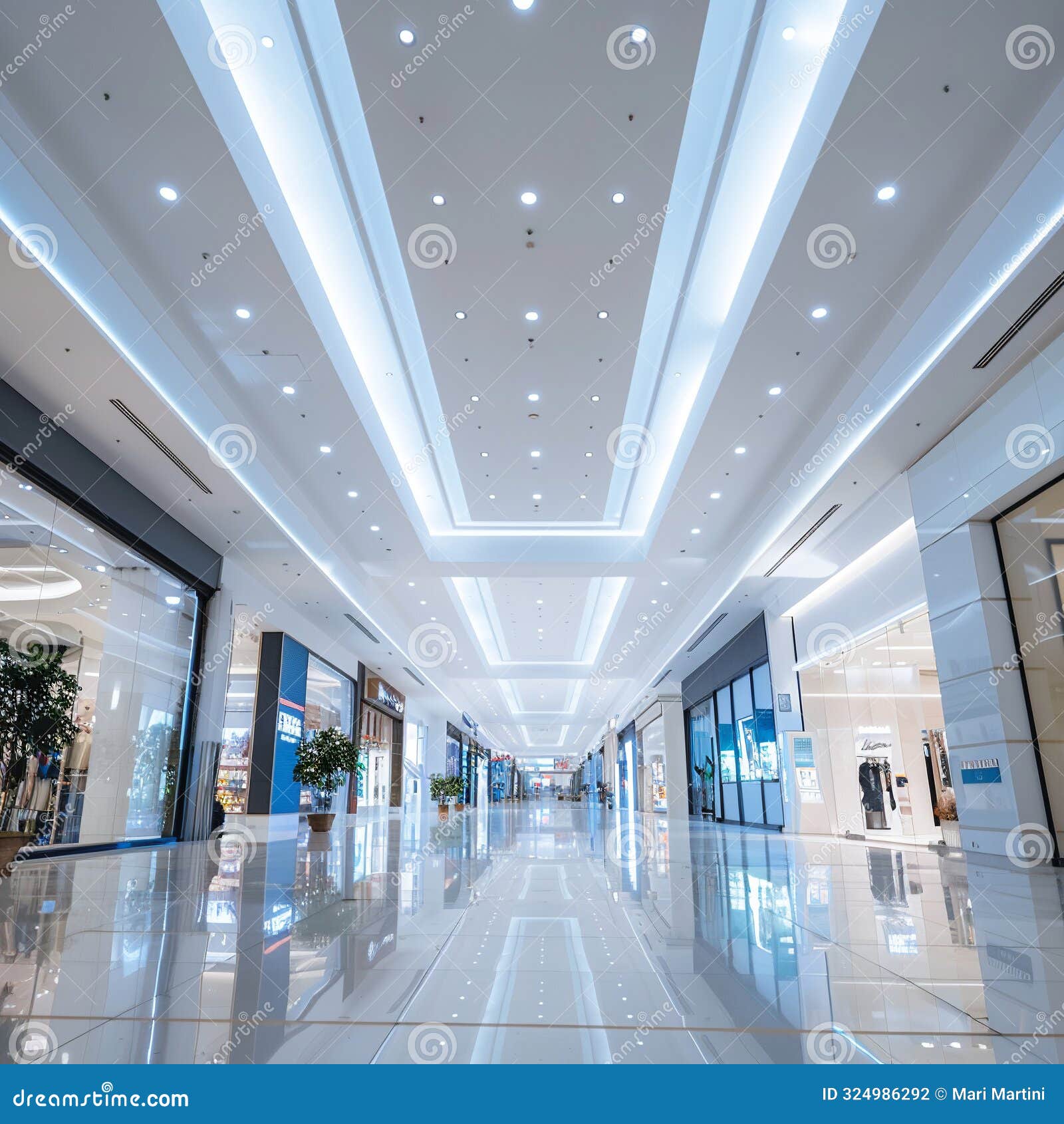 The Expansive and Modern Big Store Interior of Retail Space with ...