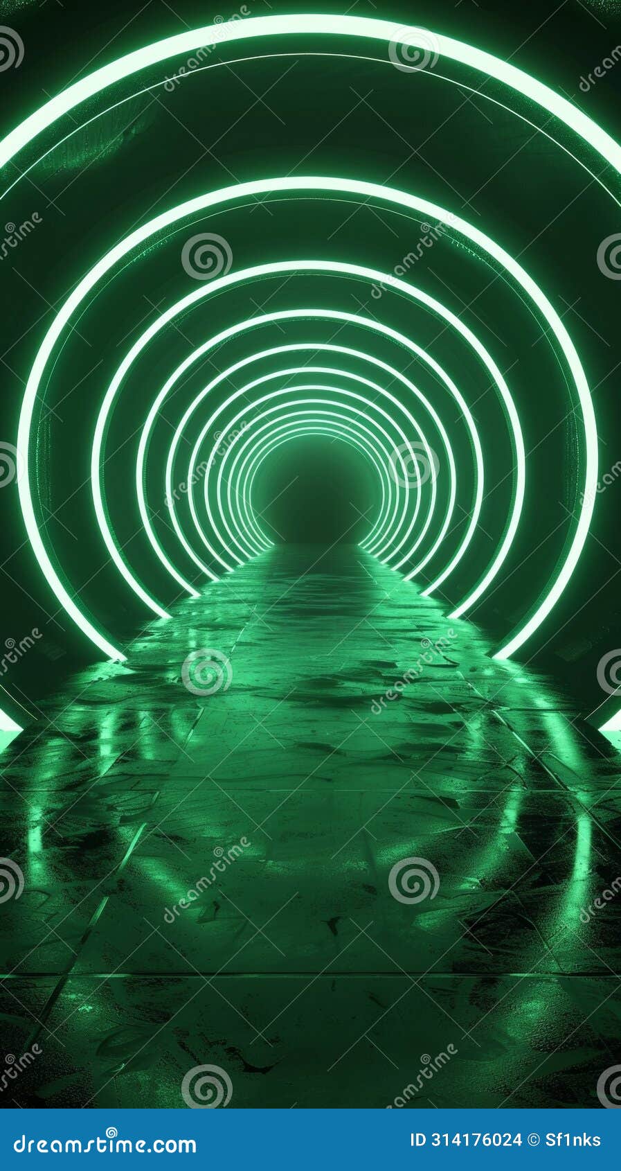 An Expansive Neon-lit Corridor Creates a Visually Captivating Illusion ...