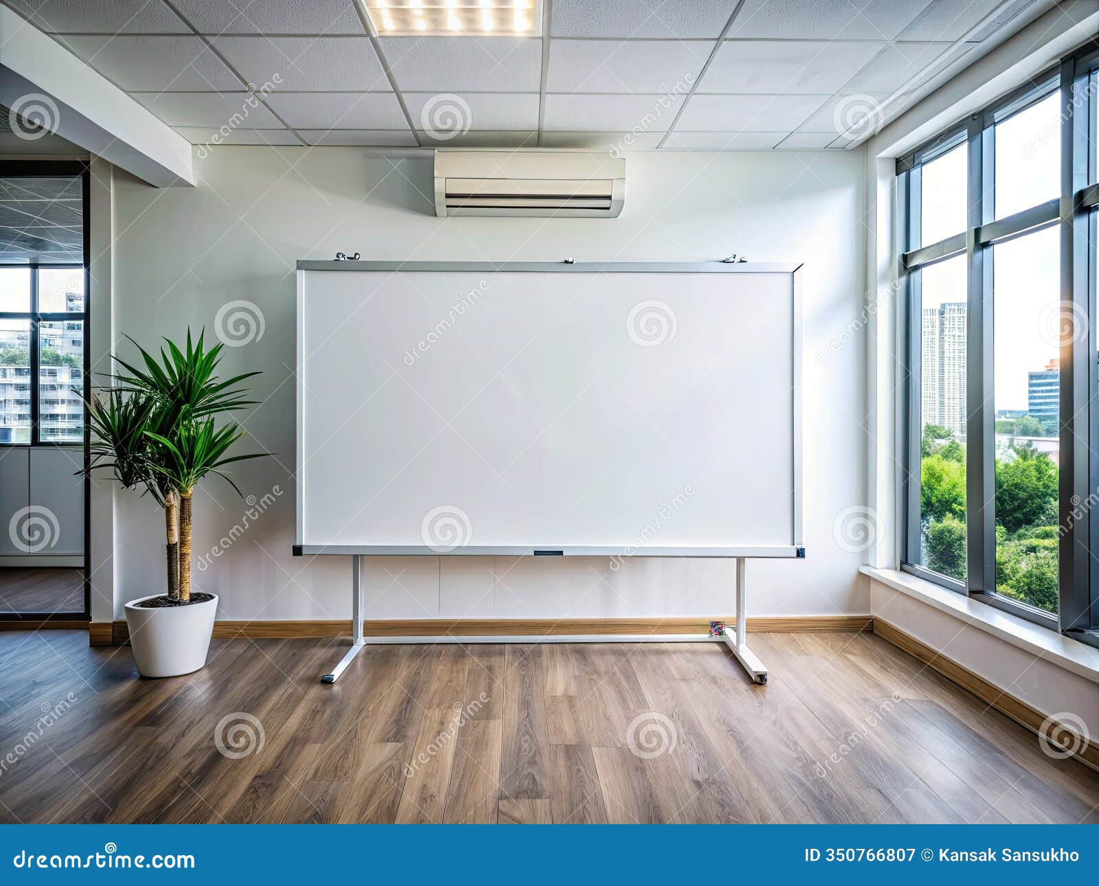 Large Blank Rectangular Whiteboard in a Modern Office or Classroom ...