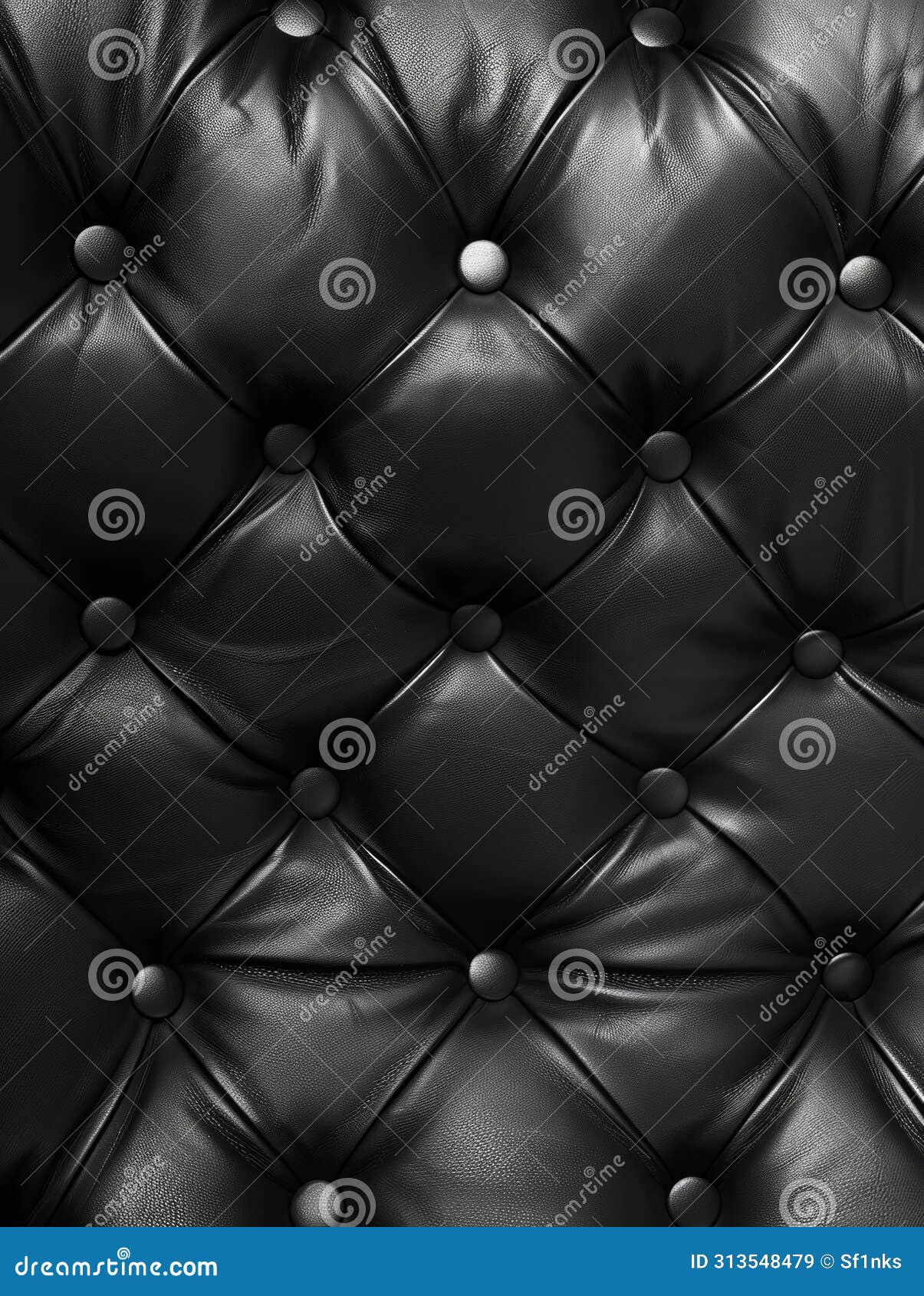 Expansive Tufted Black Leather Surface with a Plush and Inviting ...