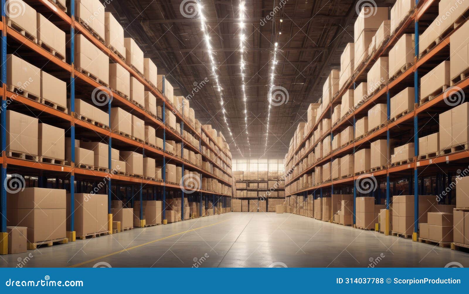 Expansive Warehouse Interior Stock Photo - Image of capacity, storage ...