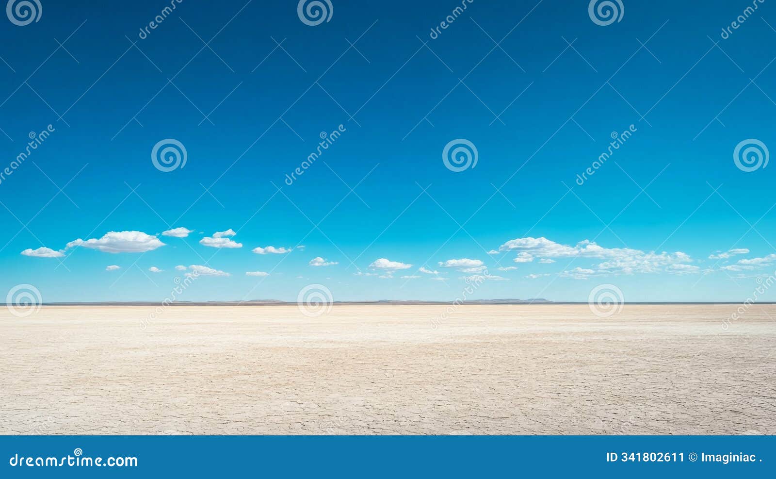 Expansive White Salt Flat Under a Vast Blue Sky with Puffy Clouds Stock ...