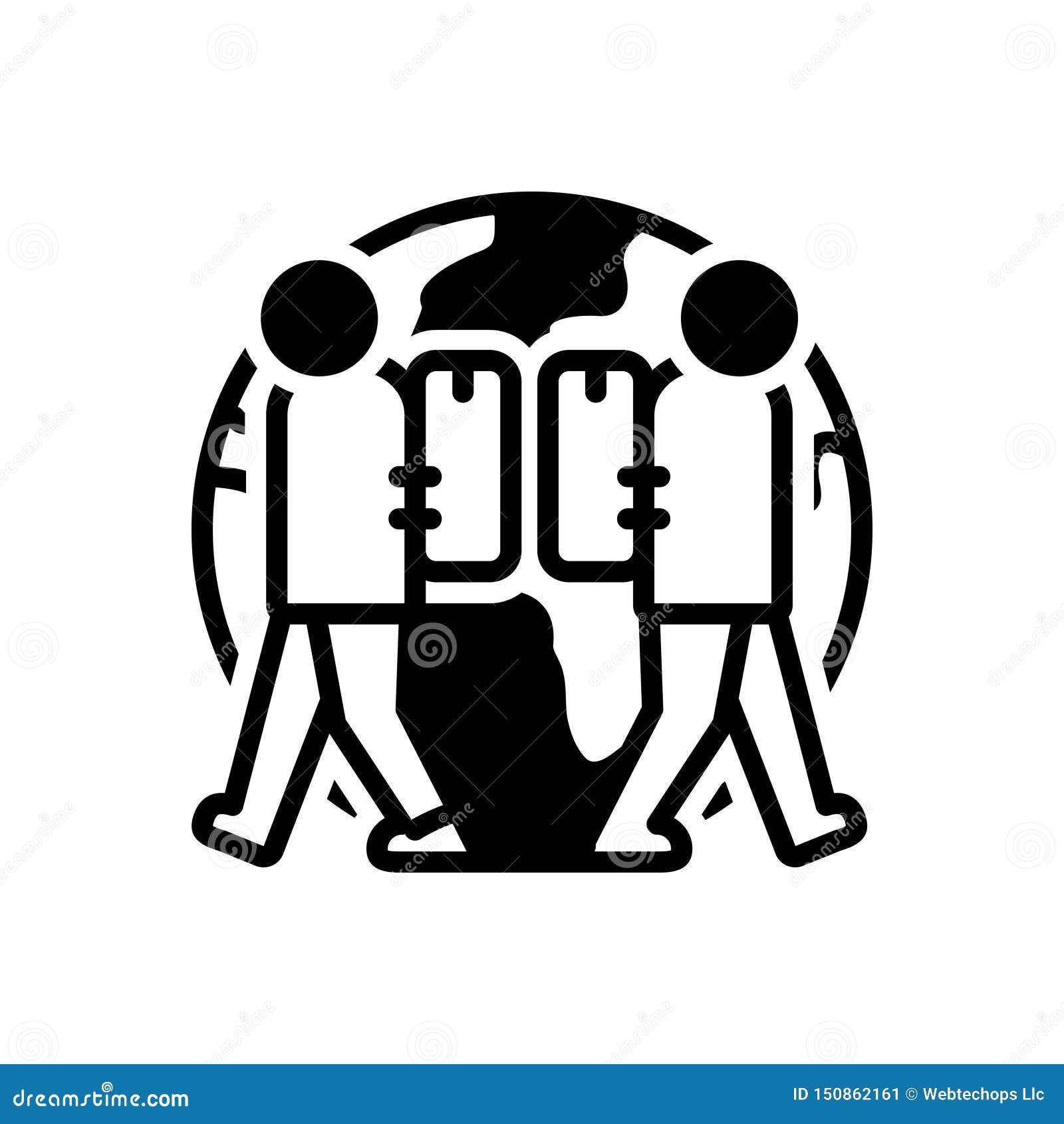 Black Solid Icon for Expat, Expatriate and Migrant Stock Vector ...
