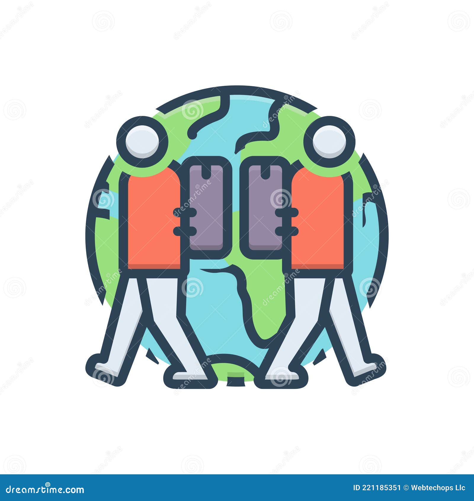 Color Illustration Icon for Expat, Expatriate and Migrant Stock ...