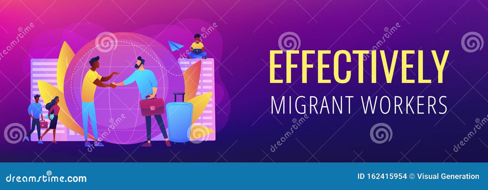 Expat Work Concept Banner Header. Stock Vector - Illustration of ...