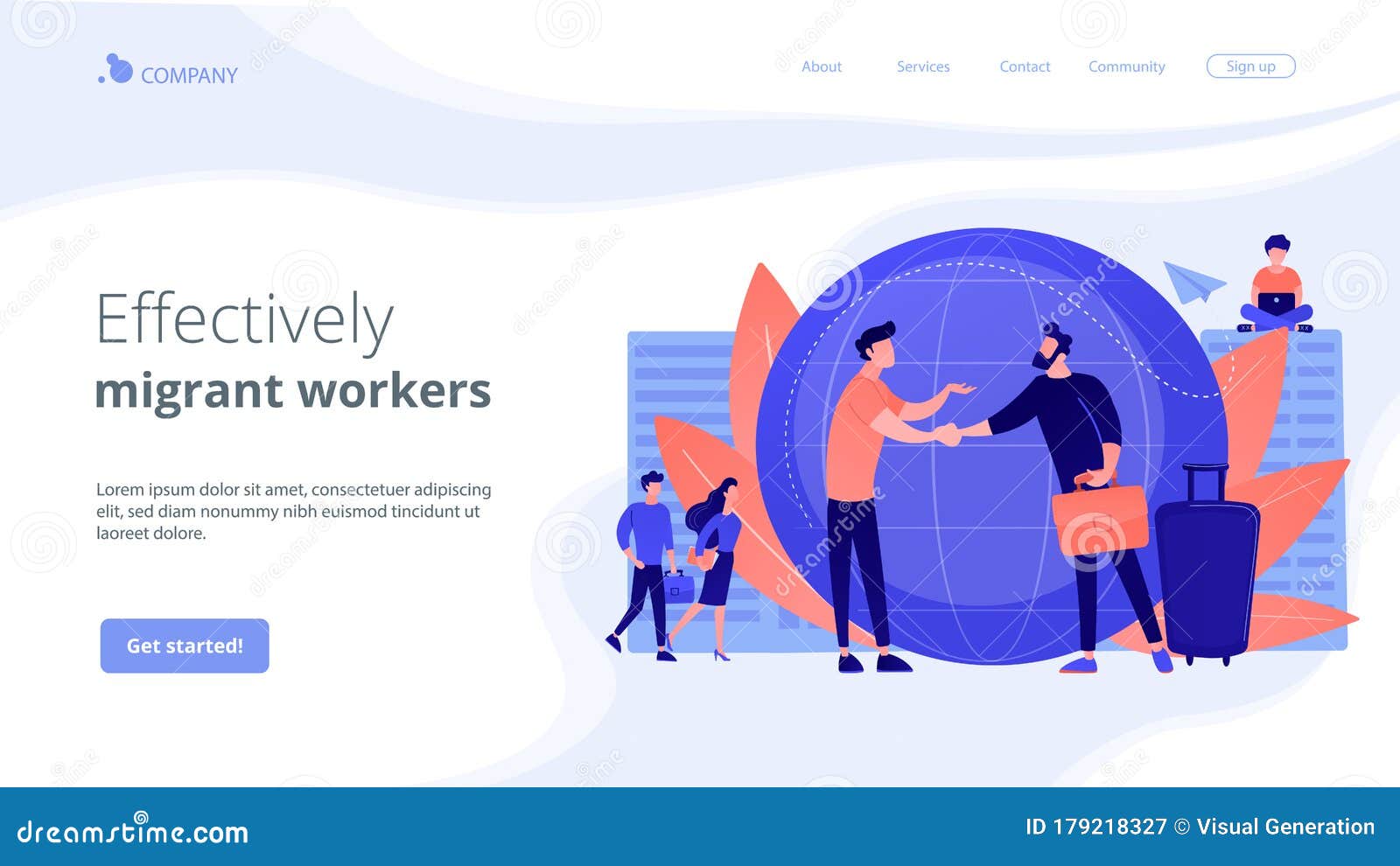 Expat Work Concept Landing Page Cartoon Vector | CartoonDealer.com ...