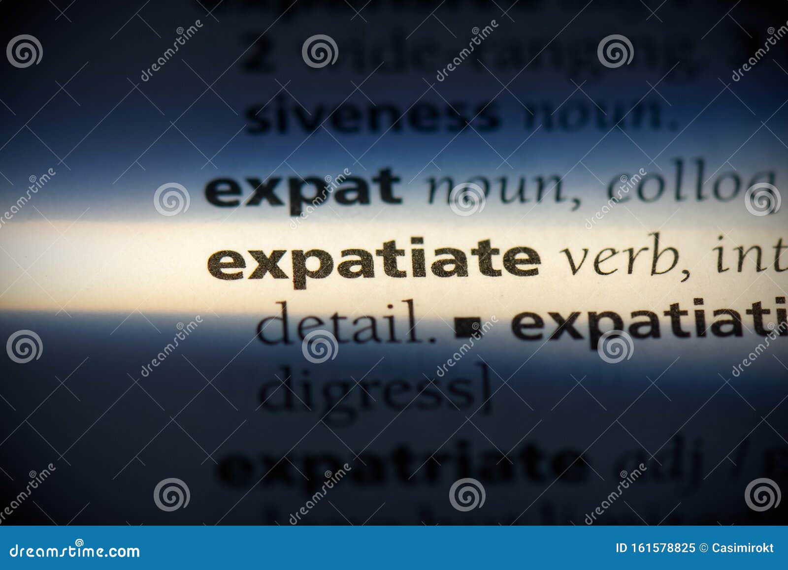Expatiate stock image. Image of language, etymology - 161578825