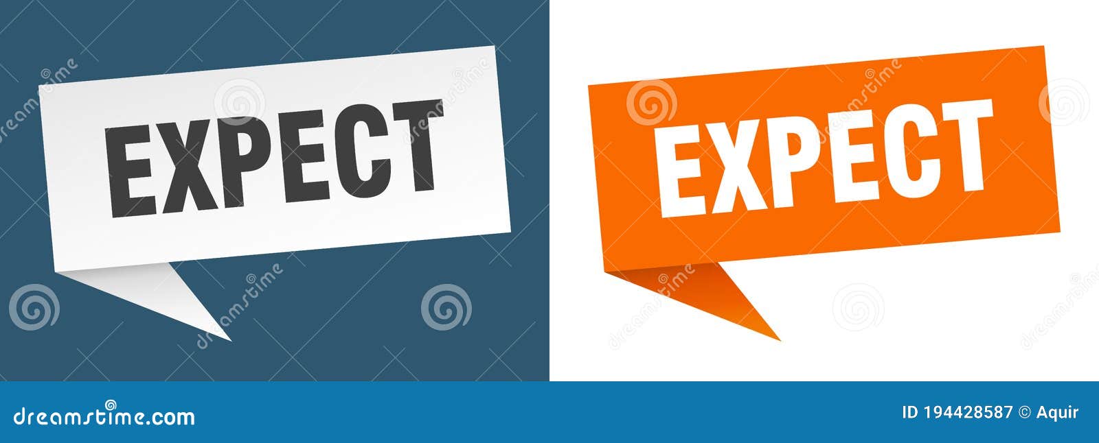 Expect Banner. Expect Speech Bubble Label Set Stock Vector ...