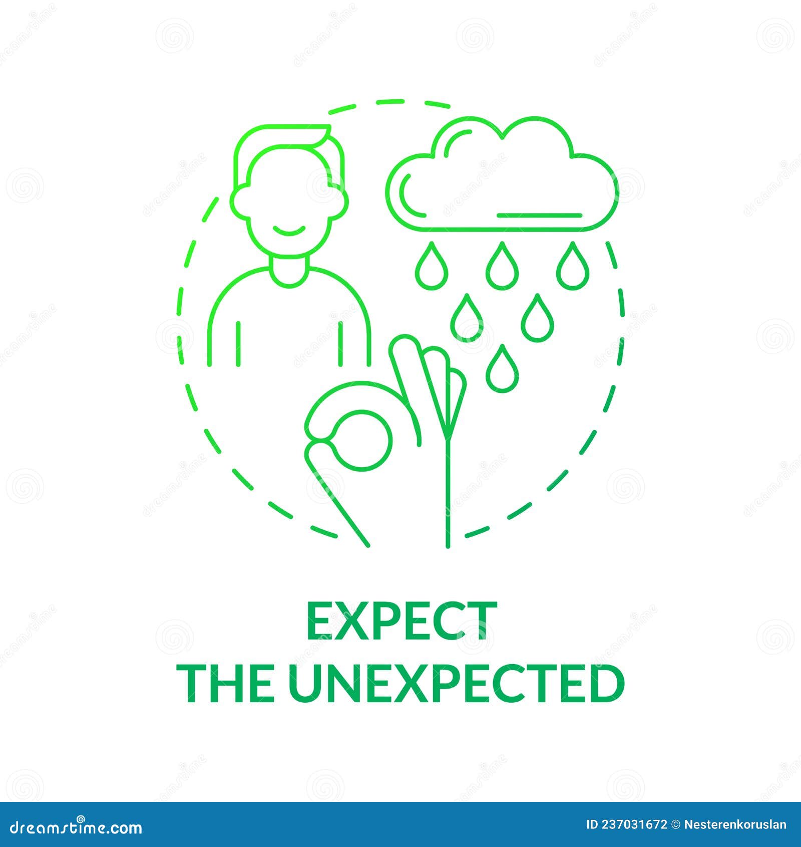 Expect Unexpected Green Gradient Concept Icon Stock Vector ...
