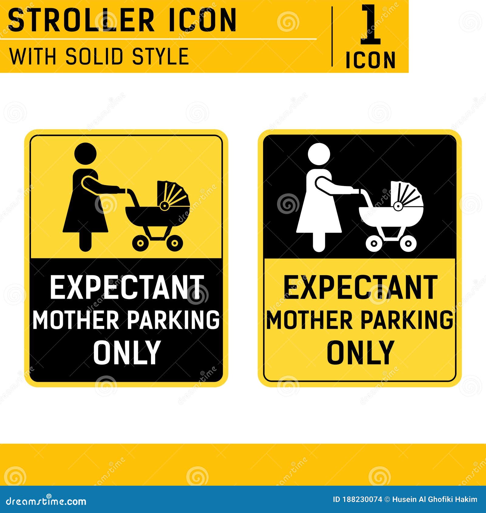 Expectant Mother Parking only Sign Symbol with Solid Style Isolated on ...