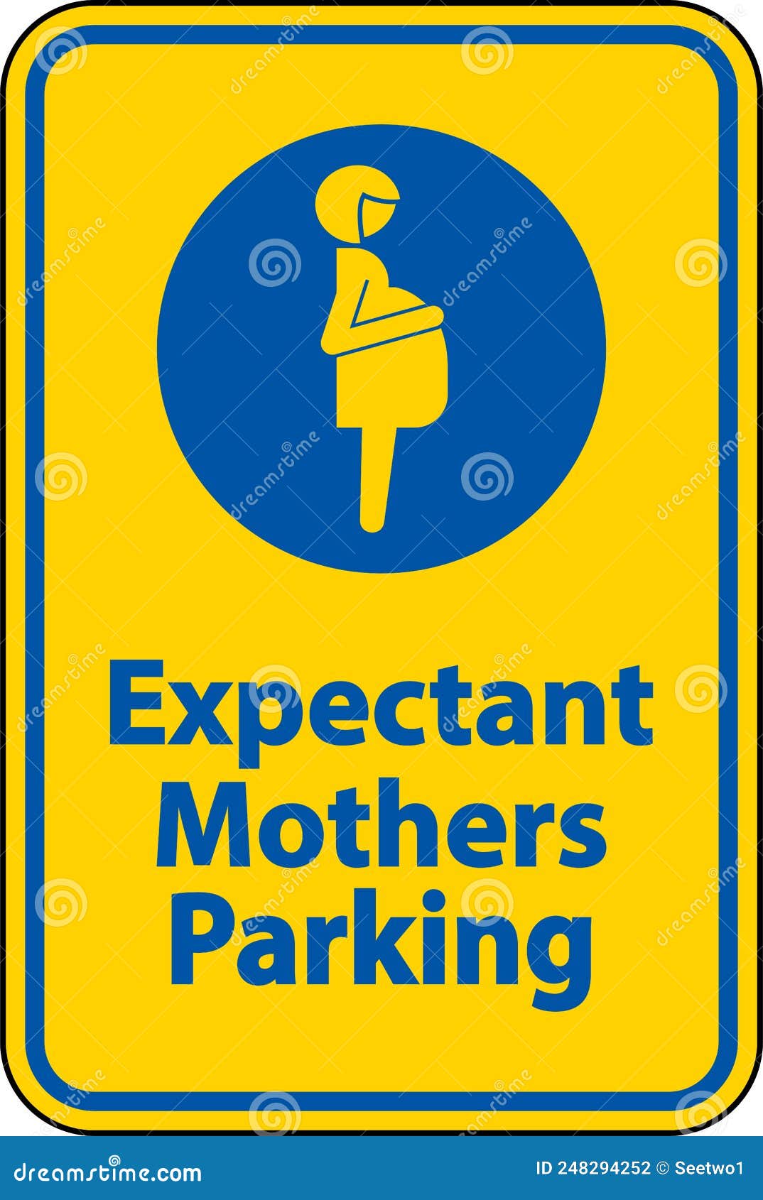 Expectant Mother Parking Sign on White Background Stock Vector ...