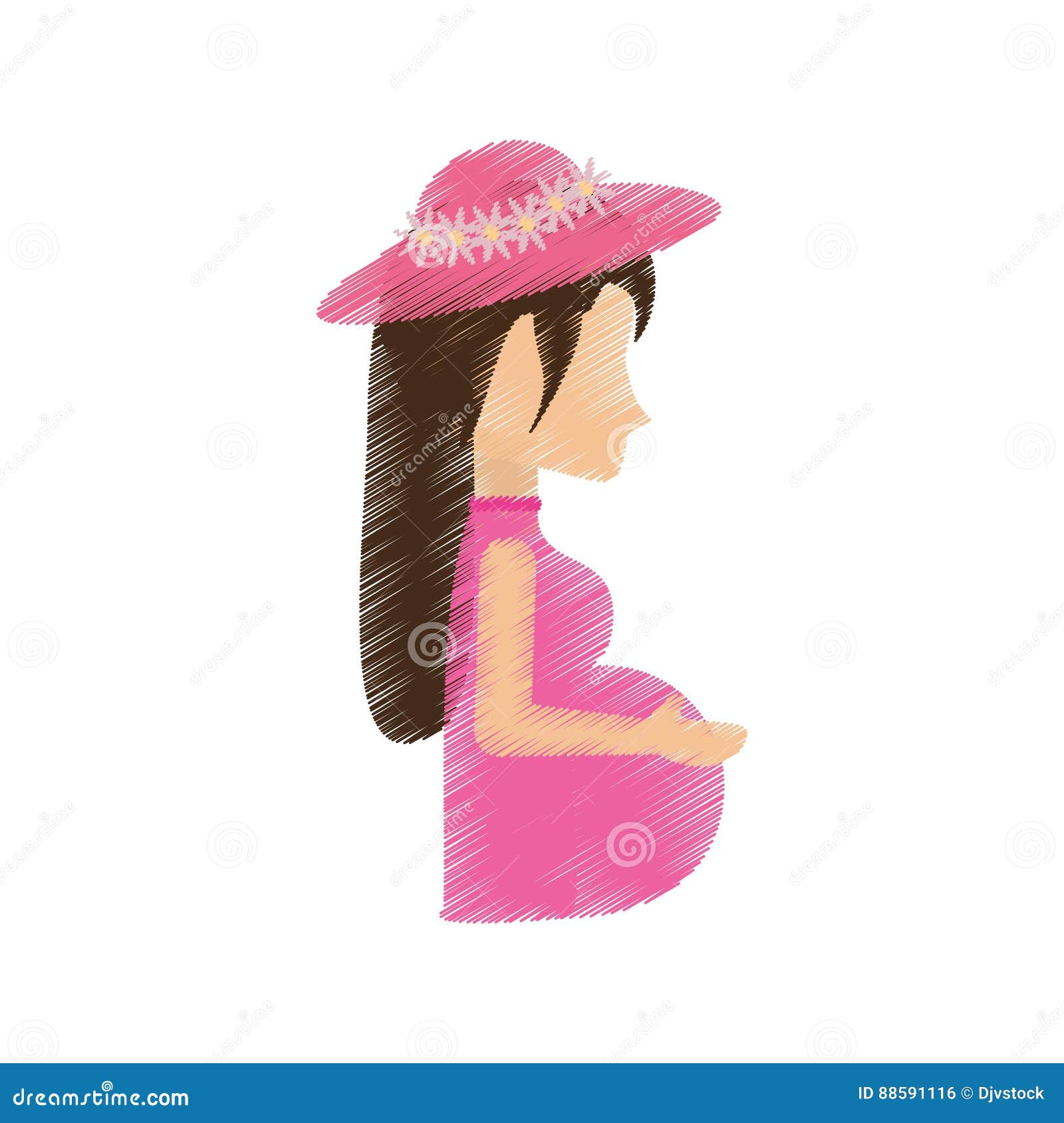 Expectante Que Espera Embarazada De La Mujer Stock de ilustración ...