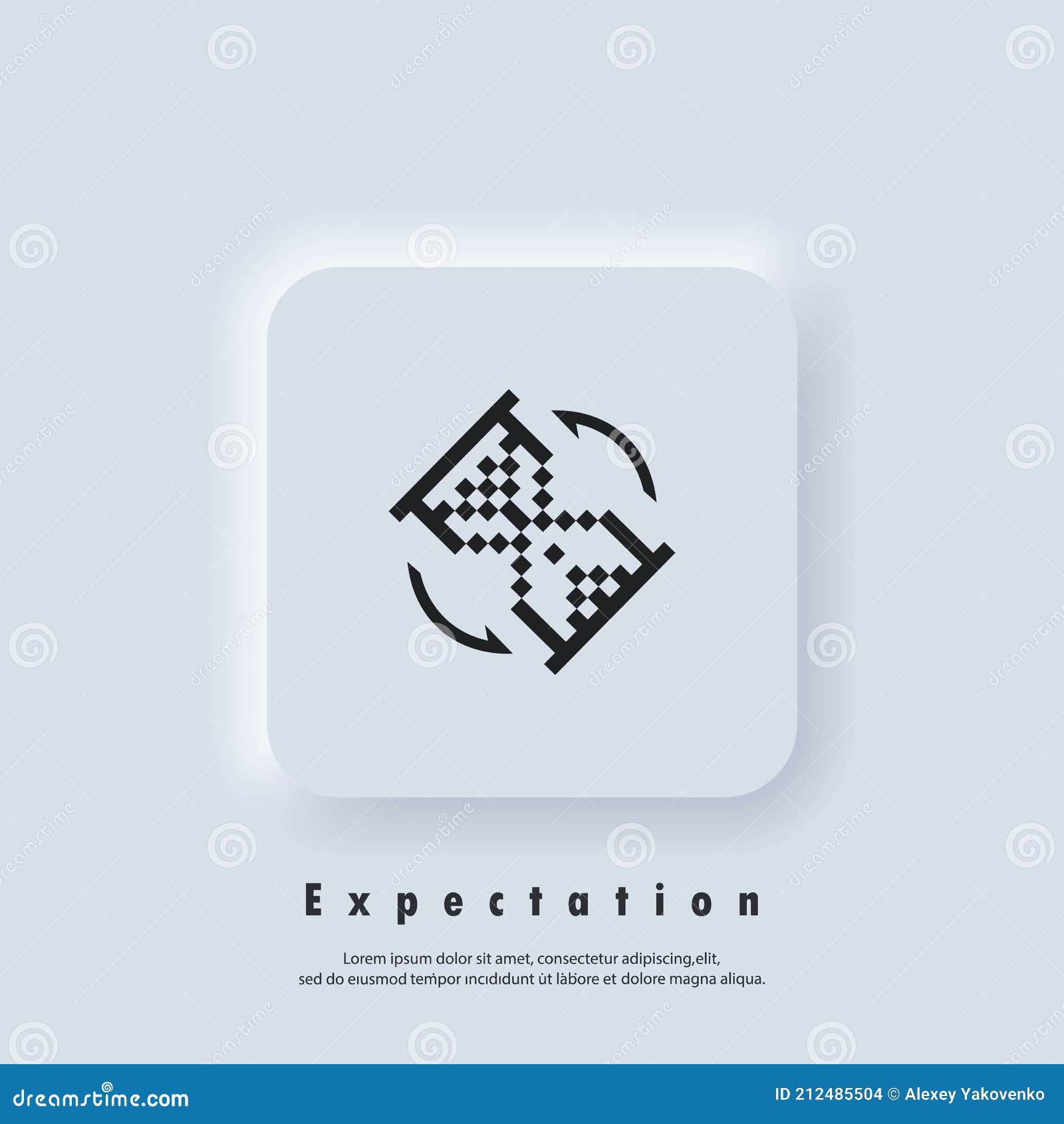 Expectation Icon. Hourglass. Sandglass Clock Pixel Icon. Waiting Time ...