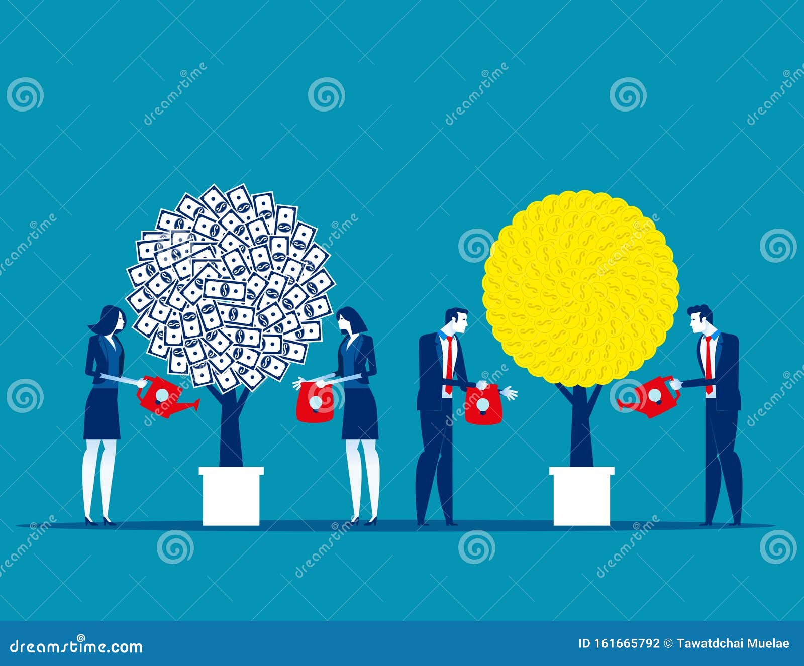 Expectation with Profit. Concept Business Vector, Teamwork, Successful ...