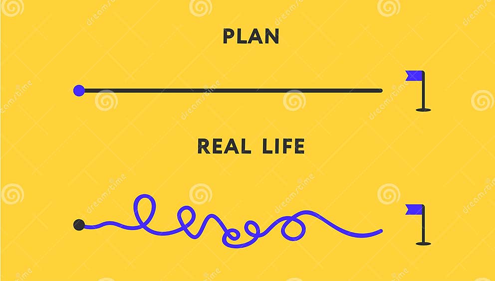 Expectation and Reality. Vector Illustration. Minimal Style. Stock ...