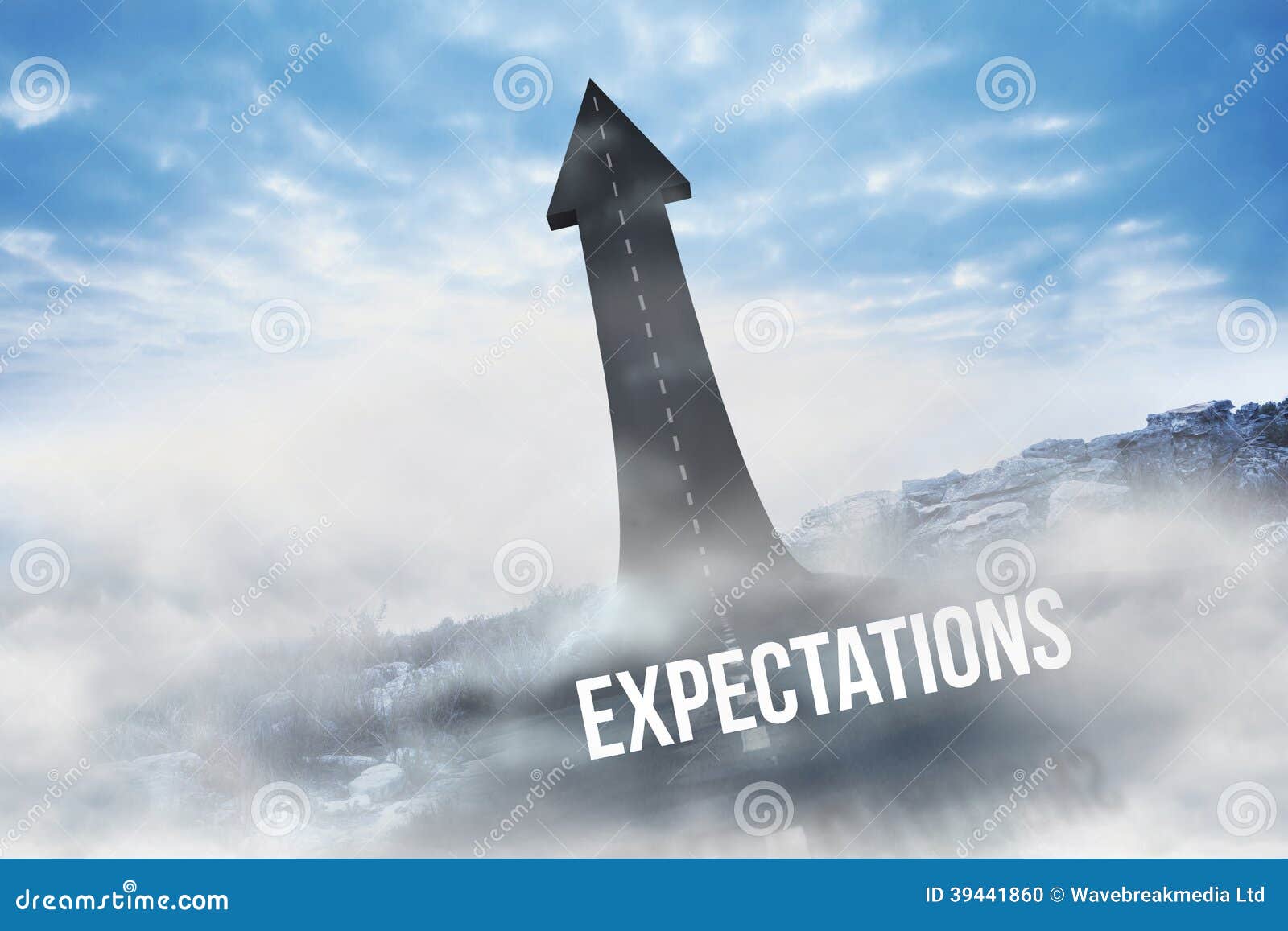Expectations Against Road Turning into Arrow Stock Illustration ...