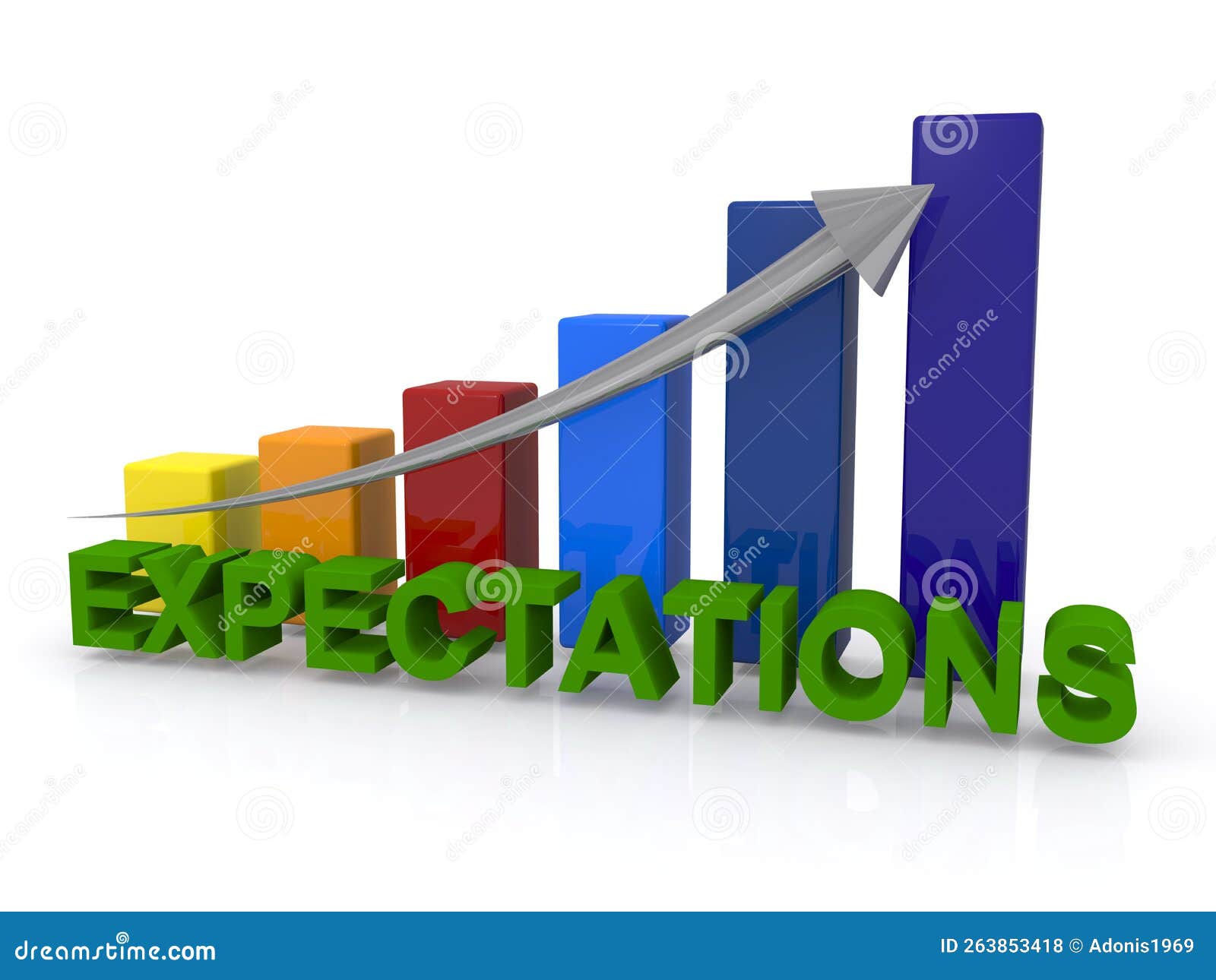 Expectations With Bar Graph On White Royalty-Free Stock Image ...