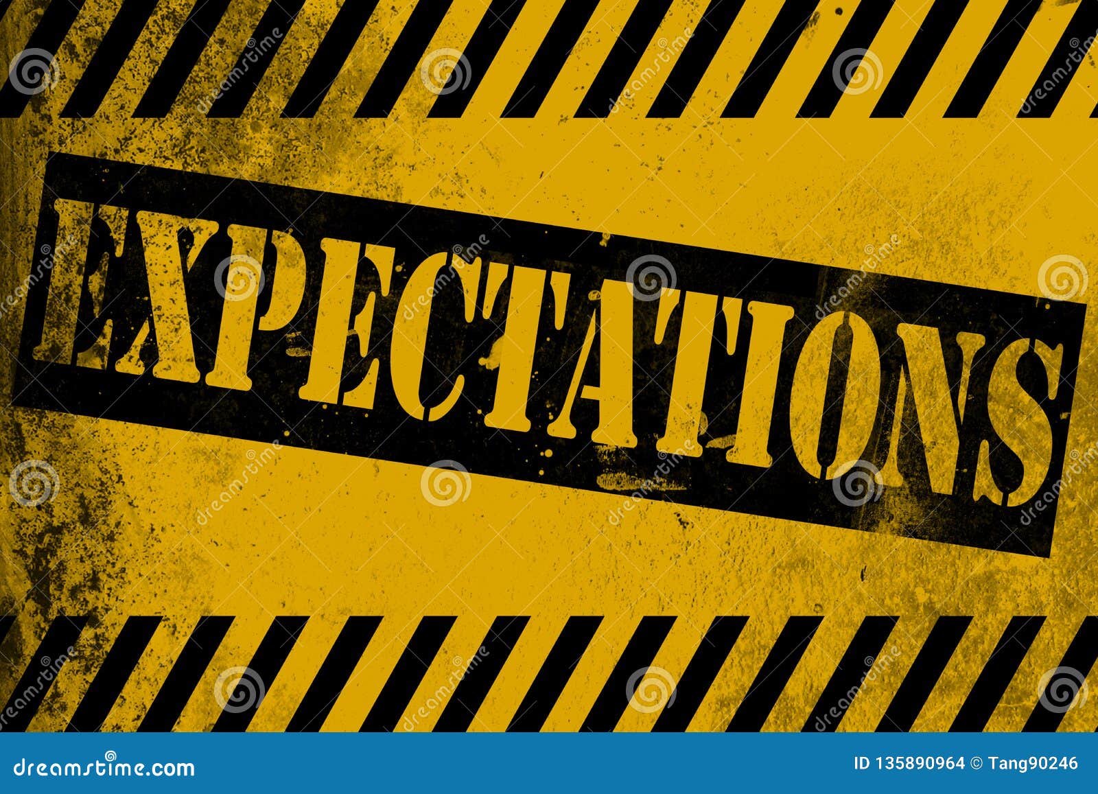 Expectations Sign Yellow with Stripes Stock Illustration - Illustration ...