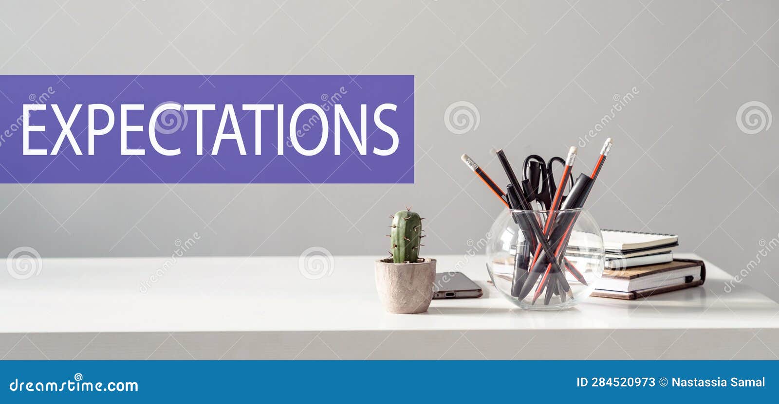 Expectations. Text Written on White Office Background Stock Image ...