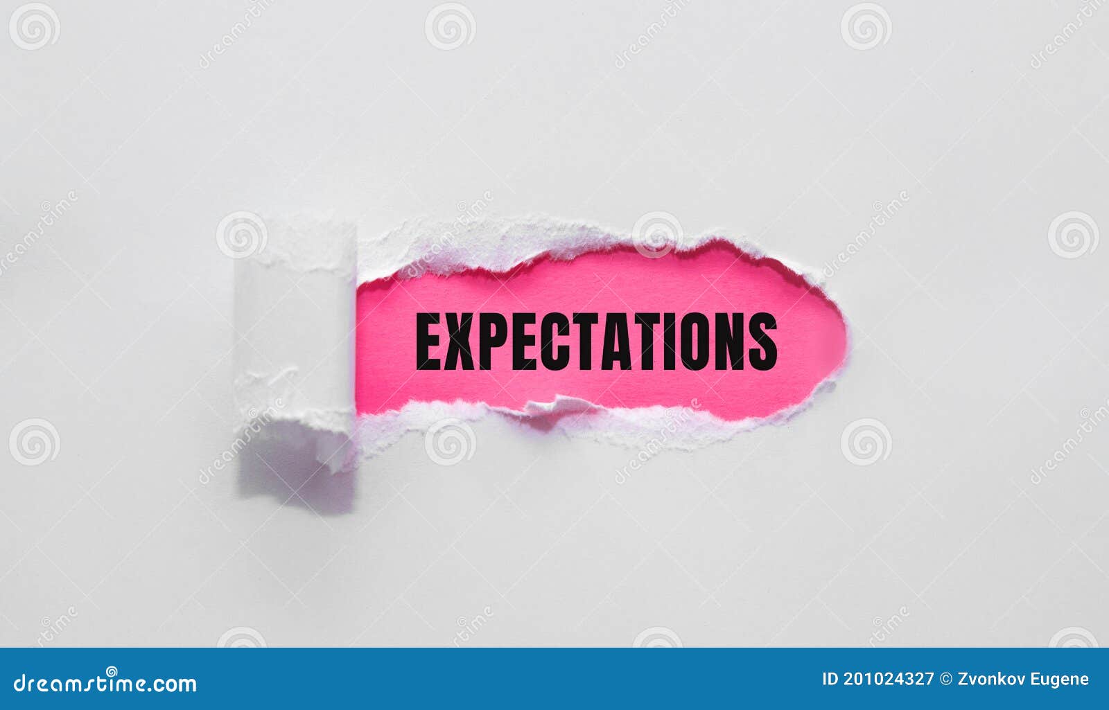 Expectations Word Write on Torn Paper on White Stock Image - Image of ...