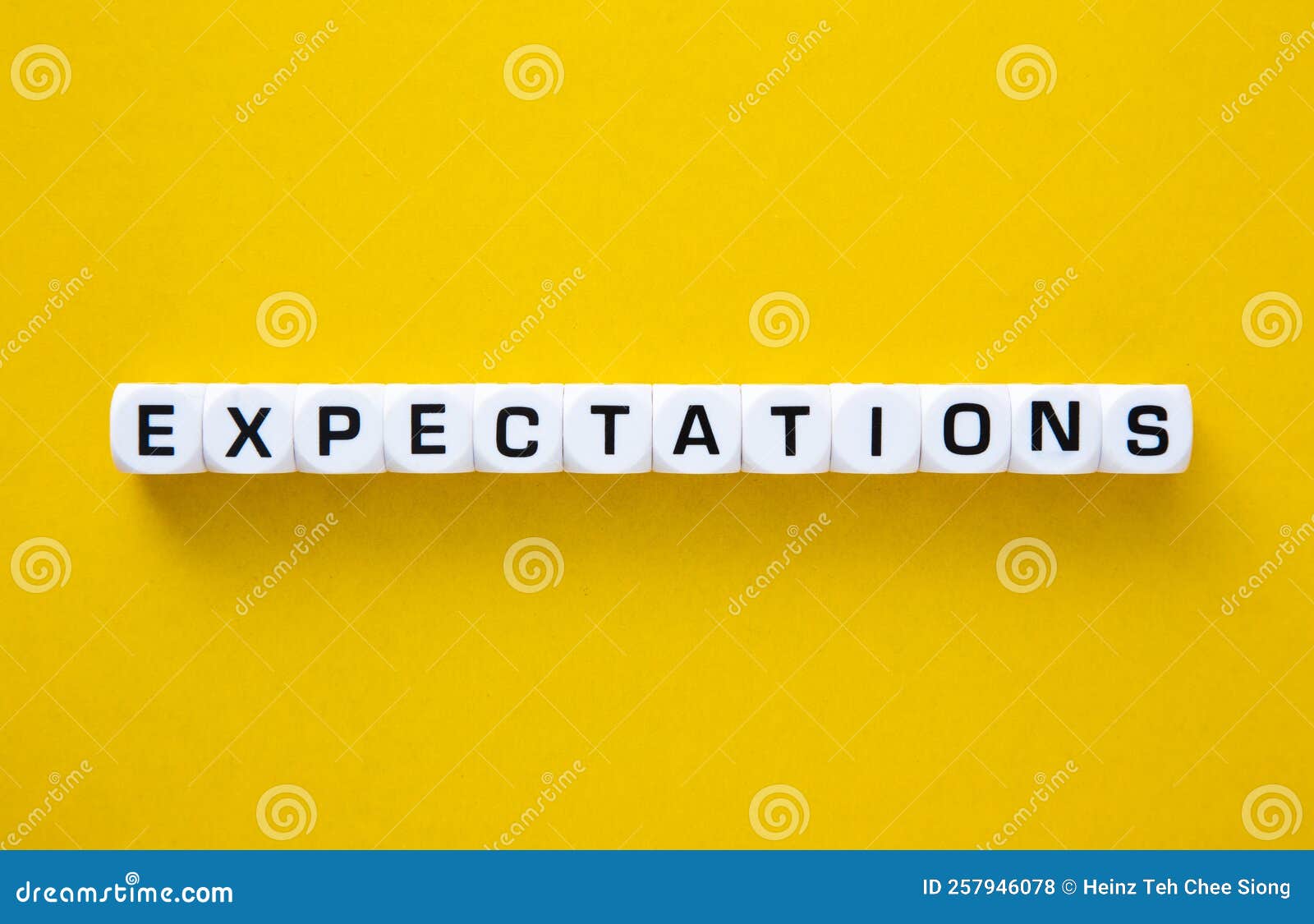 Expectations Word on Yellow Background. Evaluation Concept Stock Photo ...