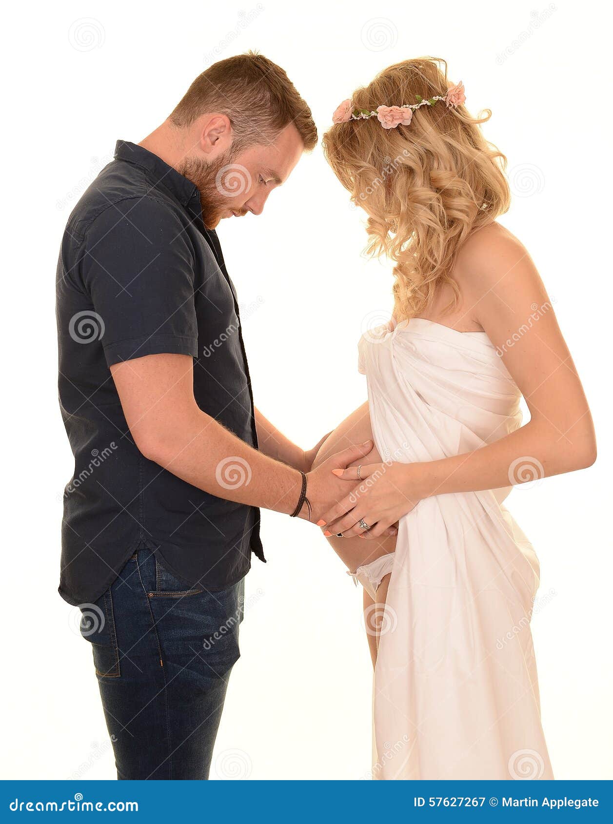 Expecting couple stock image. Image of look, belly, panties - 57627267