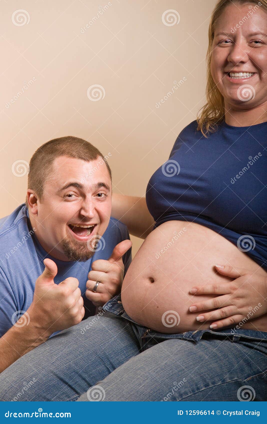 Expecting Father Giving the Thumbs Up Stock Photo - Image of stomach ...