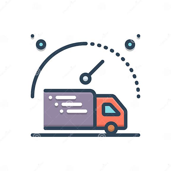 Color Illustration Icon for Expedite, Prompt and Expeditious Stock ...