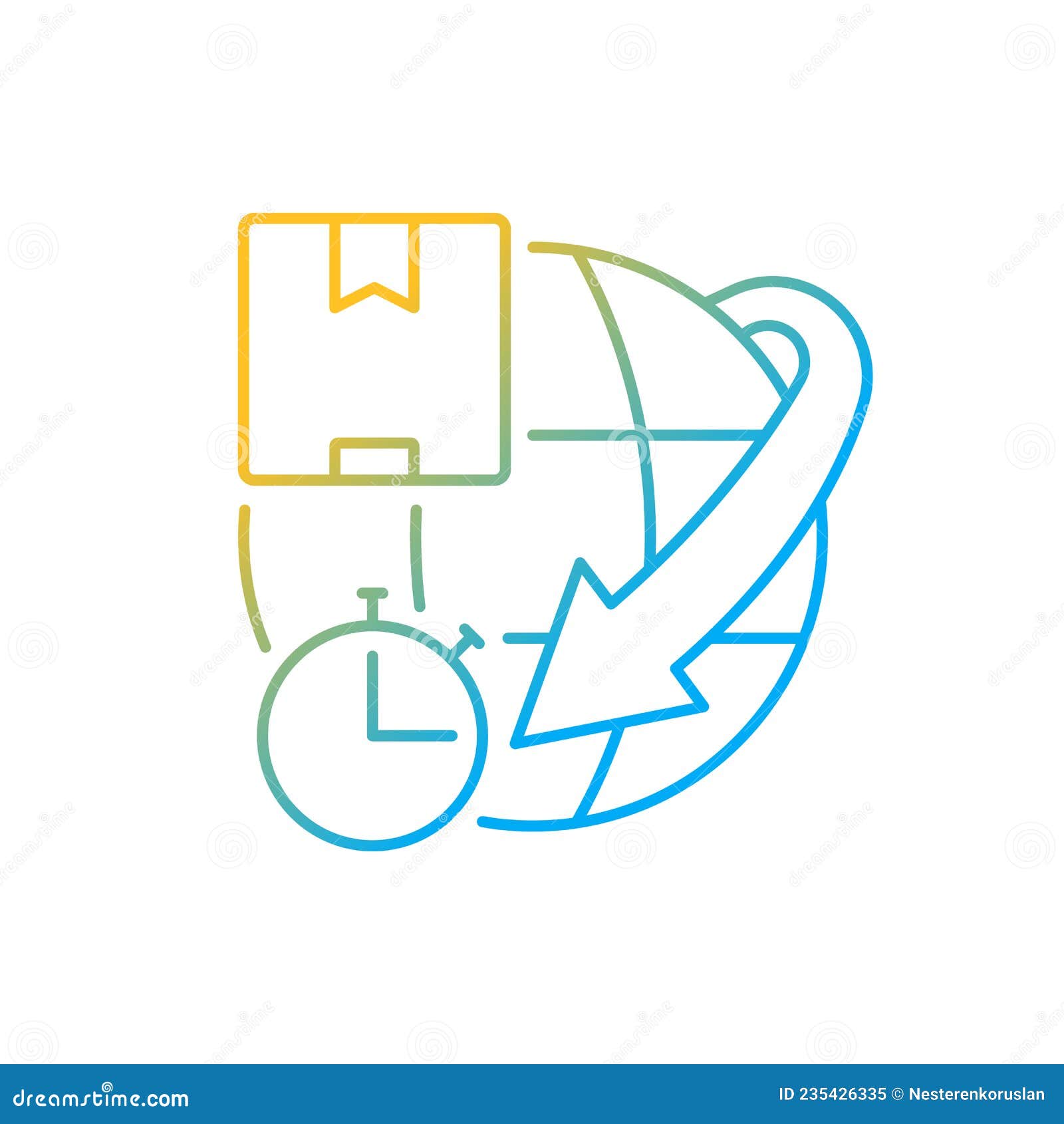 Expedited International Shipping Gradient Linear Vector Icon Stock ...