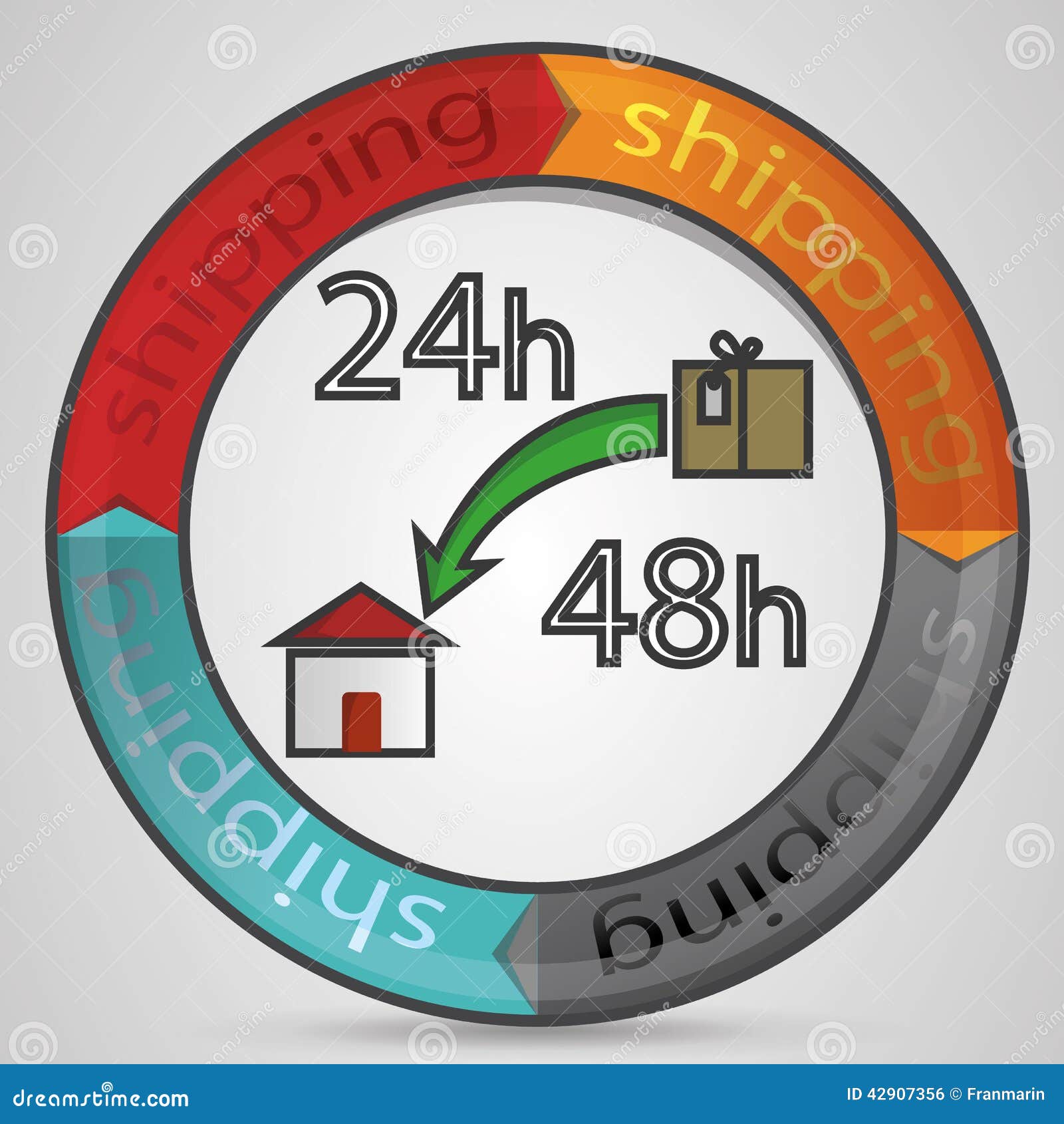 Expedited Shipping 24/48 Hours Stock Vector - Illustration of speed ...