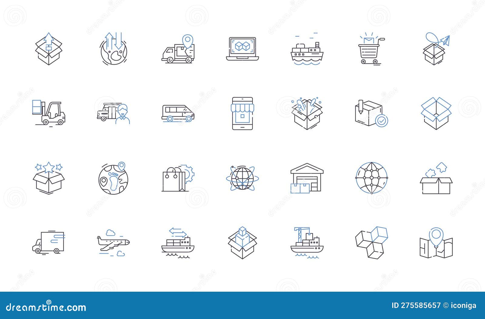 Expedited Shipping Line Icons Collection. Fast, Express, Priority ...