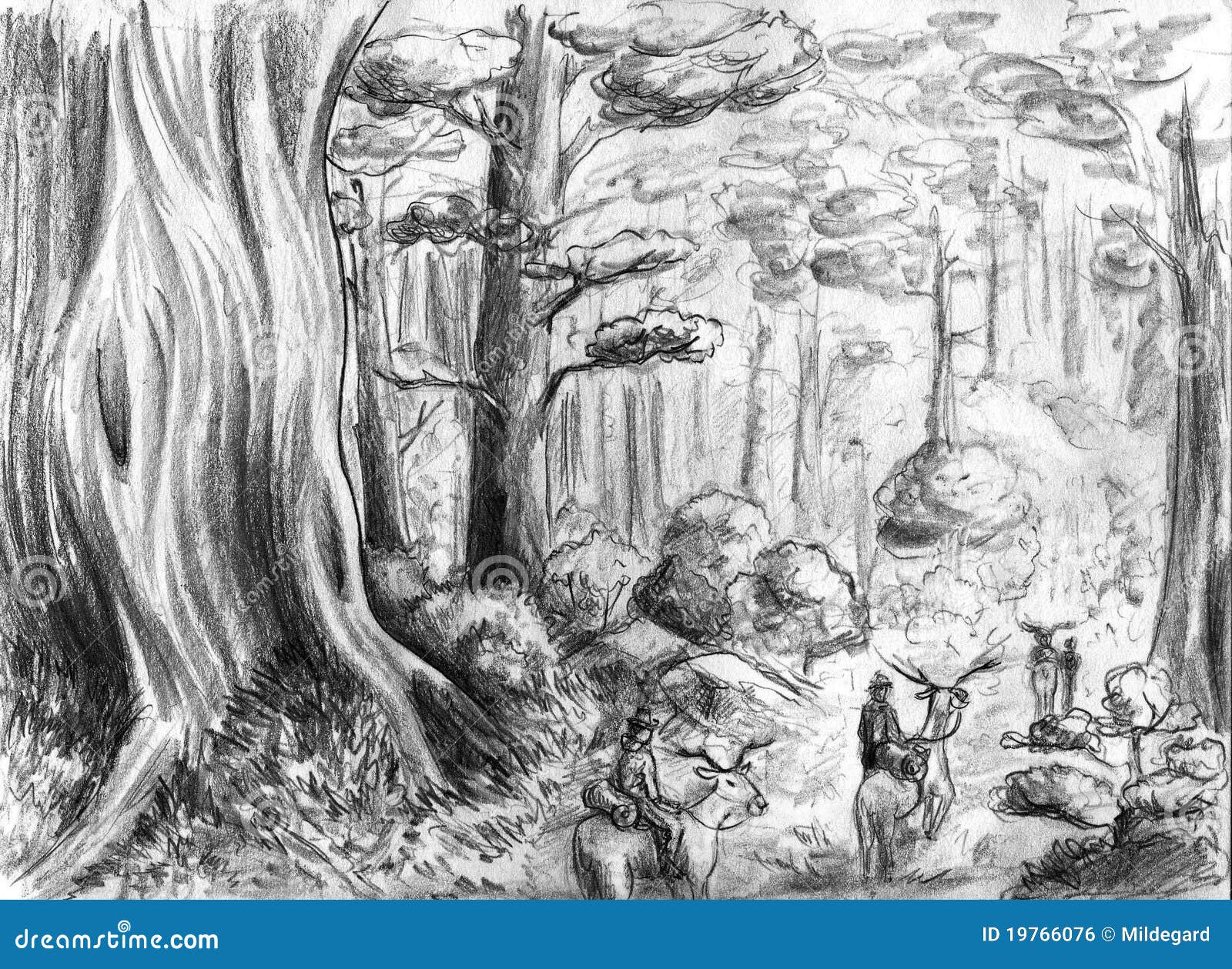 Expedition stock illustration. Illustration of tree, drawings - 19766076