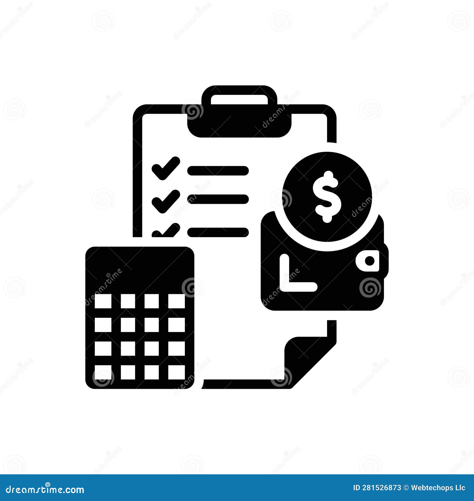 Black Solid Icon for Expenditure, Expense and Financial Stock Vector ...