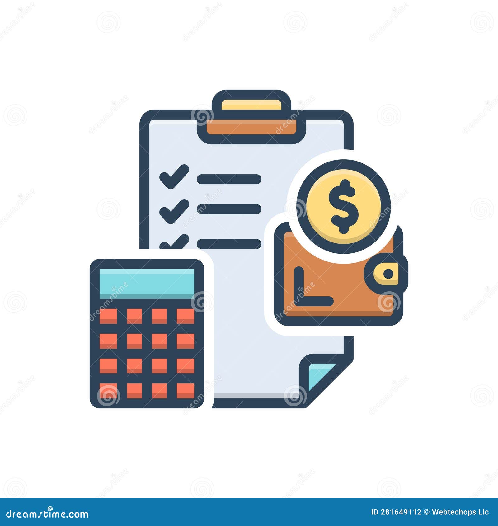 Color Illustration Icon for Expenditure, Expense and Calculator Stock ...